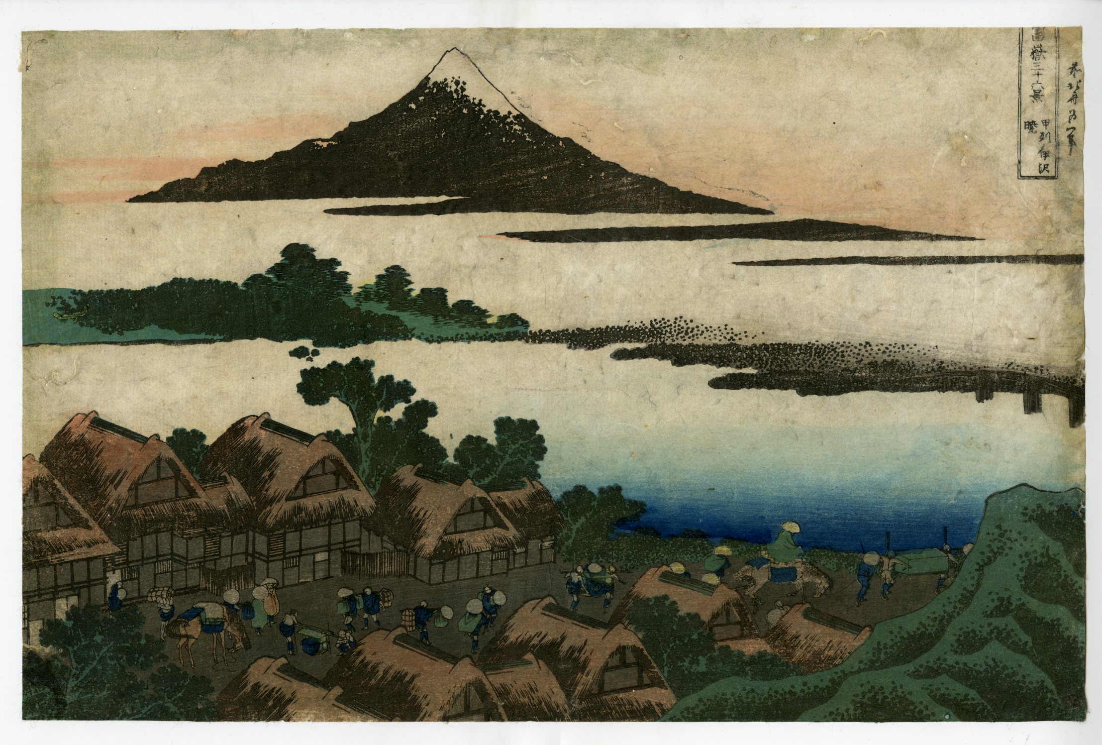 Hokusai - Thirty-six Views of Mount Fuji, Dawn at Isawa in Kai Province ...